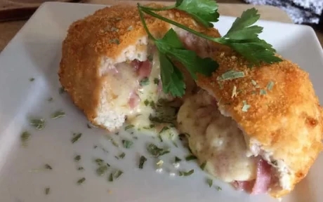 Homemade Chicken Kiev - Stuffed Chicken with Cheese and Ham